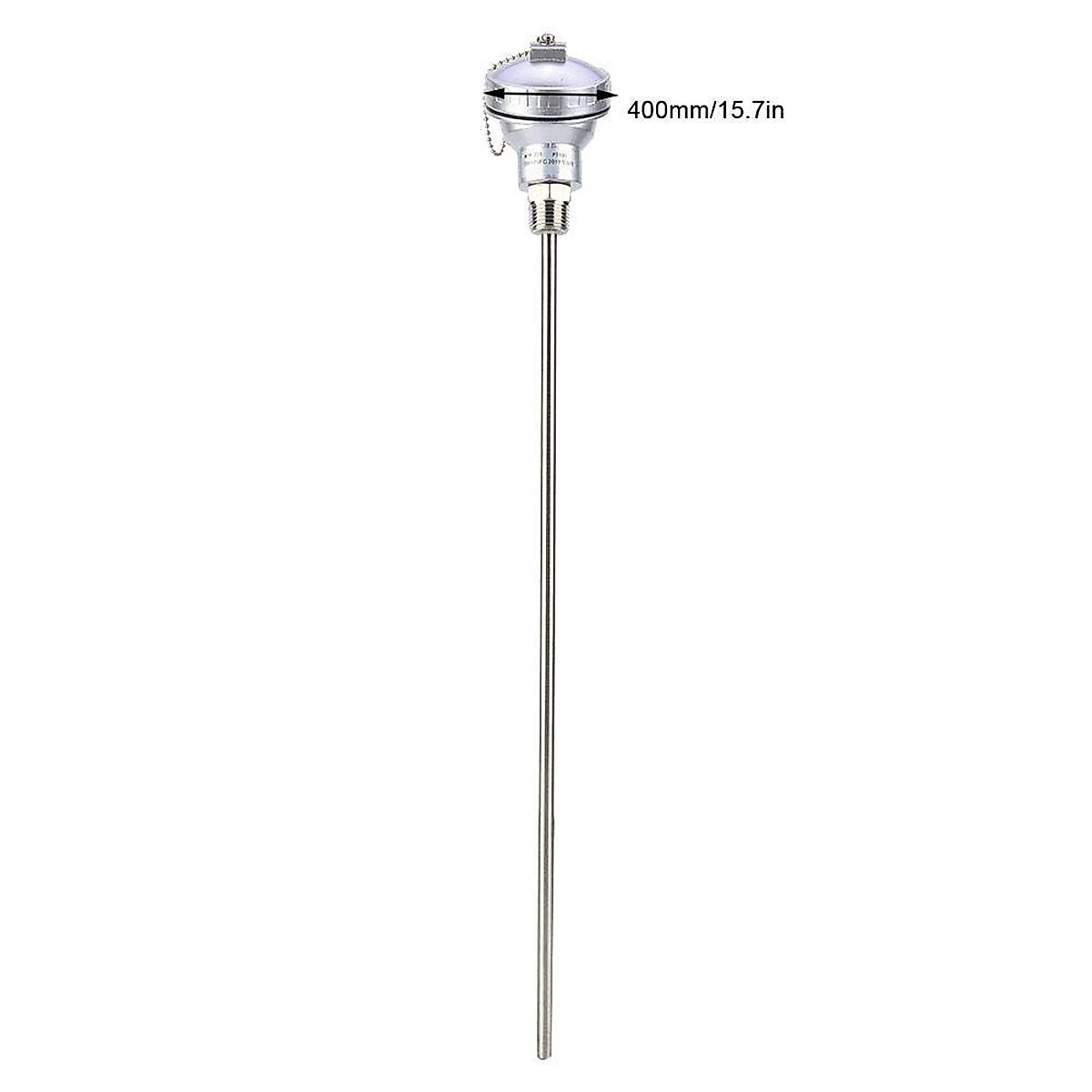RTD Temperature Sensor, RTD PT100 Temperature Sensor Probe 1/2" NPT Thread Thermocouple Terminal Head,Simple and Easy to Install(400mm/15.7)