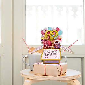 Asmallgf Happy 62nd Birthday 3D Greeting Card for Mom Dad, Funny 62 Years Old Bday Gifts for Women Men, Sweet 62 Birthday Pop Up Card for Him Her, Unique 62nd Birthday Gift Idea for Friends