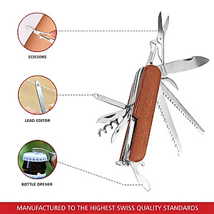 Swiss Eagle Premium Quality Classic Multi-Tool Army Knife - Packs 15 Tools Pocket knife - Multitool