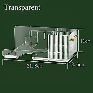 Adhesive Hair Dryer Holder - Wall Mount Bathroom Hair Blow Dryer Rack Organizer Stick on Wall Luxurious Hair Dryer Rack for Most Hair Dryers (Transparent)