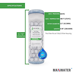 10" Standard Whole House Siliphos Anti-Scale Water Filter