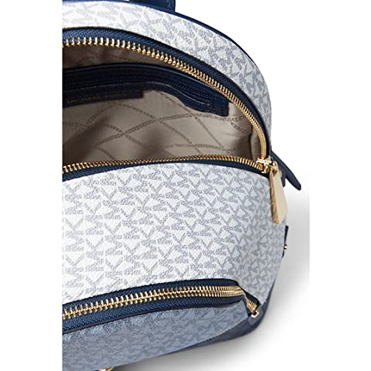 Michael Kors Women's Rhea Zip Medium Backpack, Navy/White/Light Blue, OneSize