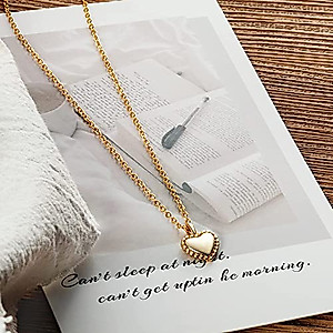 Tewiky Dainty Gold Necklace, Cute Necklaces for Teen Girls 14k Gold Plated Cute Heart Choker Necklaces Trendy Y2K Jewelry Delicate Gold Necklace for Women Girls