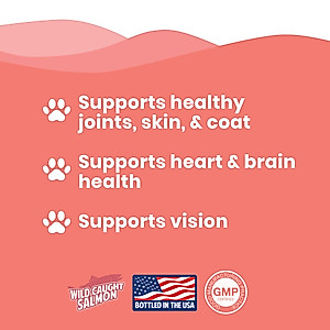 Wild Alaskan Salmon Oil for Dogs & Cats - Skin & Coat Supplement - 100% Wild Caught Bottled in USA - Vet Recommended…(16 Ounce)