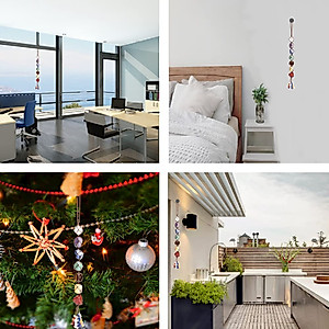 Handmade Crystal Window Car Hanging Ornaments 7 Chakra Home Decoration Feng Shui Ornament Yoga Meditation Car Decoration Tumbled Palm Stones Christmas Decorations Ornaments