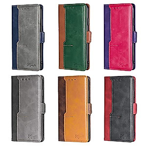 Fansipro Wallet Folio Case for Samsung Galaxy S9 Plus, Premium PU Leather Slim Fit Cover for Galaxy S9 Plus, 2 Card Slots, Friendly Fit, Brown & Golden