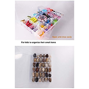 suituts 3 Pack 36 Grids Plastic Organizer Box with Adjustable Dividers, Clear Plastic Storage Organizer Box for Jewelry Beads, Letter Board, Rock Collection, Fishing Tackle (10.7X6.7X1.6 Inch)