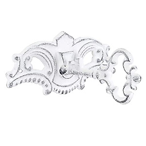 AuldHome Shabby Chic Hooks, Key-Shaped (Set of 4); Lock & Key Style Rustic Wall Hooks for Coats, Towels, Bathroom, Entryway and More
