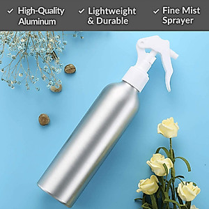Aluminum Spray Bottles 8oz/250ml -Set of 3 Refillable Empty Spray Bottles - Trigger Sprayer Fine Mist Spray Bottles for Plants - Empty Spray Bottles for Cleaning Solutions, Homemade Products and More