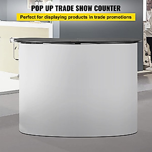 VEVOR Portable Tradeshow Podium Table Display Exhibition Counter Stand Booth Fair with Wall Bags 51" X 15.7" X 38.5"