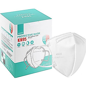 KN95 Face Masks for Kids Individually Wrapped 40 Pack Children's Safety Disposable Face Mask Breathable Protective Face Cover Mask Red 40