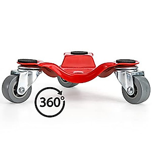 ZEAYEA 4 Pack Steel Tri-Dolly, 200 lbs Load Capacity 3 Wheel Mover's Dolly for Moving Furniture, Appliances, Cabinet, Table, Piano, 6.3 Inch