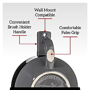 Fine ﻿Mr Lather Bowl, ﻿Gentleman's Ceramic Shaving Cream Bowl, Aerating Ribbed ﻿Texture, Brush Holder, Wall Mount Hole, Dark Bowl for Visual Contrast, Premium Stoneware Construction (Red)