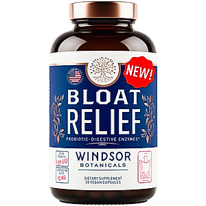 Bloat Relief Probiotic and Digestive Enzymes - Anti Bloating Turmeric, Fennel, Bromelain IBS Supplement - Detox Debloat Capsules Gas - Bloating Relief for Women and Men - 30 Gut Health Pills