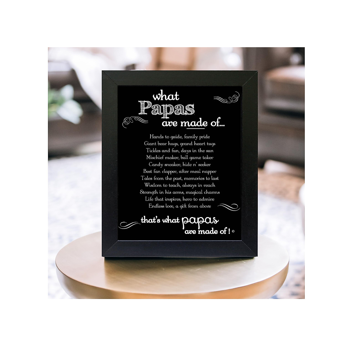 Papa Chalkboard Frame - Gift for Papa for Father's Day, Birthday, Birth of Grandchild - Made in USA