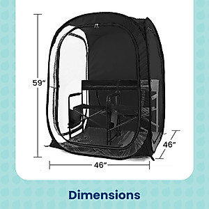 WeatherPod – The Original XXL 1-2 Person Pod – Pop-Up Weather Pod, Protection from Cold, Wind and Rain - Black