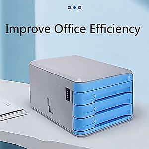 Storage Cabinet with Drawers Floor Storage Cabinet Flat File Cabinet Storage, Desktop Drawer Cabinet, with Digital Code Lock and Pen Holder Design, Size 11.8''x 14.9''x 8.8'' Cosmetics/Medicine Cabine