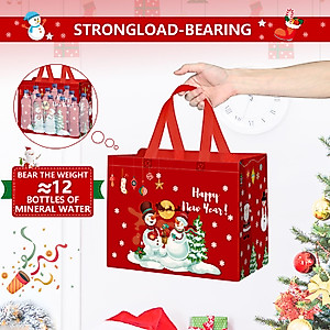 12Pack Large Christmas Bags For Gifts, 12 Styles Reusable Christmas Gift Bags With Handle, 12.4"×9.7"×6.8"Christmas Tote Bags For Gifts, Xmas Gift Bags, Holiday Gift Bags For Christmas Presents