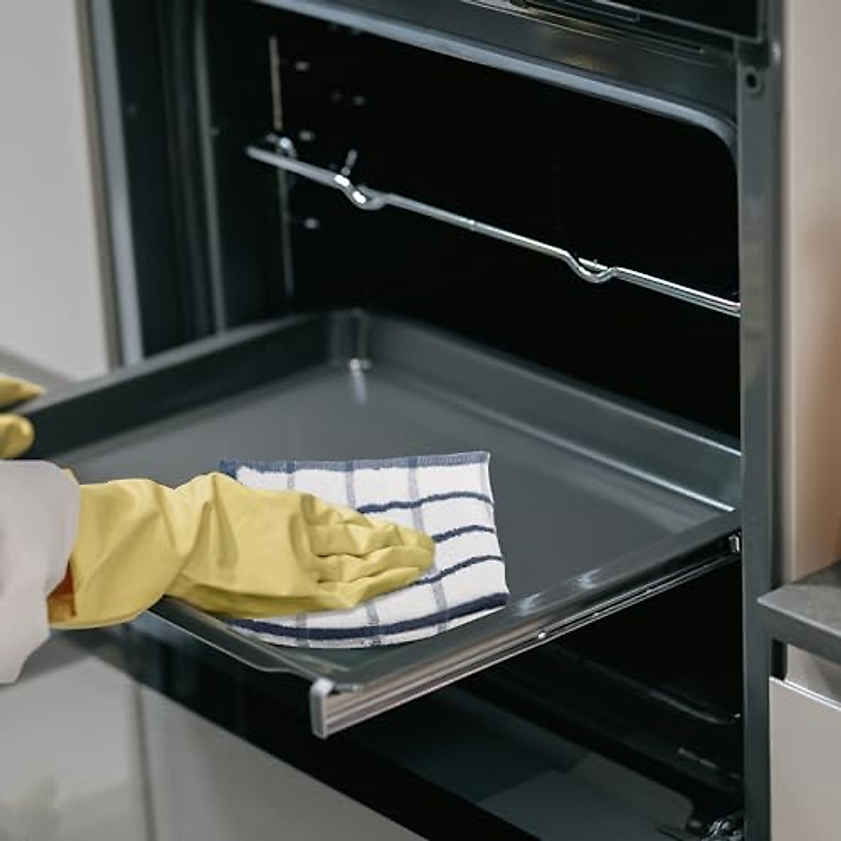 Urban Villa Dish Cloths Terry Cotton Pack of 6, Highly Absorbent Quick Drying Super Soft Premium Dish Towels for Kitchen with Hanging Loop Hand &amp; Tea Towels - 12x12 Inch, (Blue &amp; White, Checks)