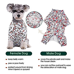 Kuoser Recovery Suit for Dogs Cats After Surgery, Long Sleeve Dog Surgery Recovery Suit, Dog Onesie for Abdominal Wounds Skin Disease, Anti-Licking Pet Surgical Snugly Suit