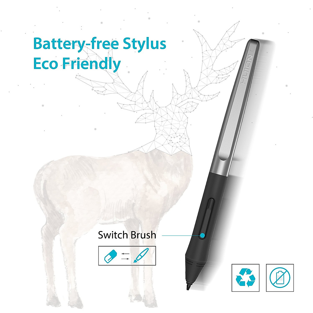 HUION PW100 Battery-Free Stylus for Huion Inspiroy H640P H950P H1060P H610Pro V2 HS610 HS64 H420X H580X H610X Graphics Tablet