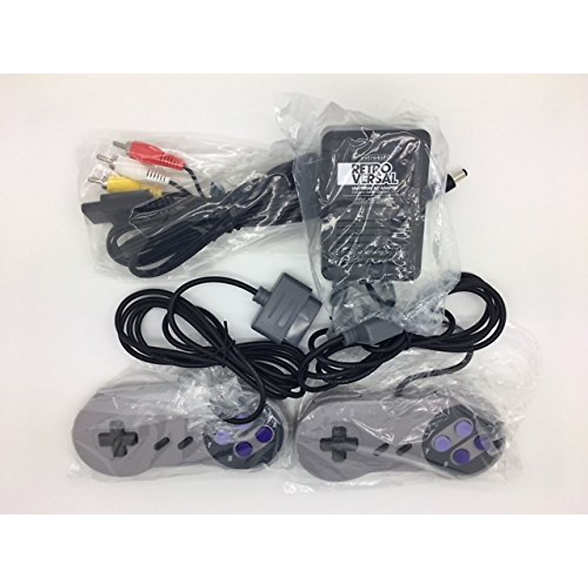 Super Nintendo SNES Controllers, AV Cable and Power Adapter Bundle for the Original Super Nintendo SNES Console System TBGS