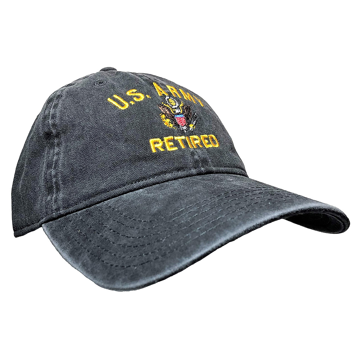 Don't Thread On Me D.T.O.M. US Army Retired Dad Hat Washed (Black)