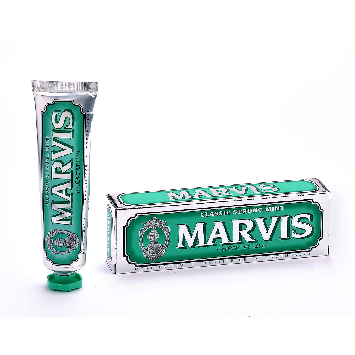 Marvis Classic Strong Mint and Aquatic Mint Toothpaste Set, 3.8 oz