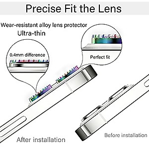 Xfilm for iPhone 12 Pro Max Camera Lens Protector Bling Diamond, HD Clear Tempered Glass Alloy Camera Protection Cover, Single Design, Case Friendly, Scratch Proof (Multi-Color Diamond)