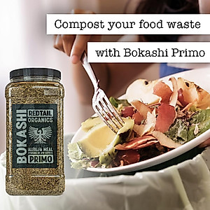 Redtail Organics Bokashi Primo with Alfalfa Meal: A Quick and Easy Way to Compost Food Waste and Give Your Soil A Nutrient-Rich Boost. Powered by RTO Biotics! (Primo 1 Gallon)