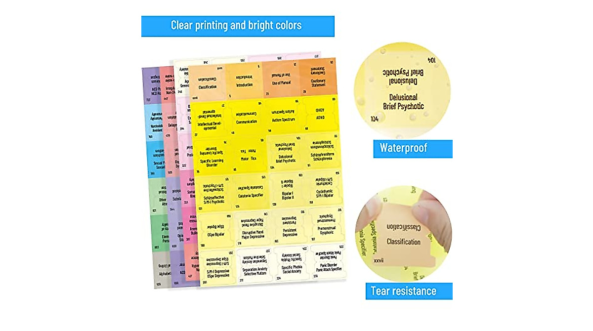 DSM-5-TR Index Tabs Kit for Quick Reference and Organization