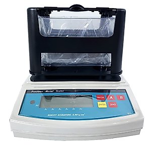 HFBTE Solids Densimeter Electronic Solid Density Meter Digital Density Meter Gravity Balance Gravimeter for Measuring Plastic Rubber,Etc Precision 0.005g Accuracy 0.001g/cm3 Maximum Weight 300g