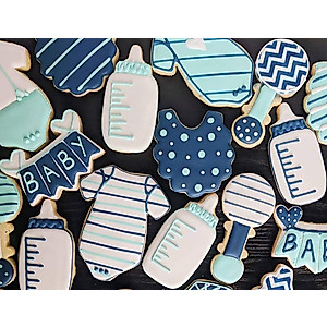 Baby Shower Cookie Cutters 11-Pc. Set Made in USA by Ann Clark, Onesie, Bib, Rattle, Bottle, Foot, Footie PJs, Dress, Duck