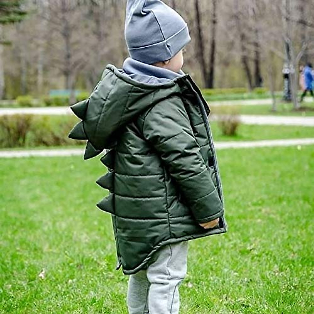 Fashion Toddler Baby Boys Girls Dinosaur Hoodie Jacket Fall Winter Long Sleeve Warm Coats Kids Zip Up Outwear Clothes (Green,4-5T)