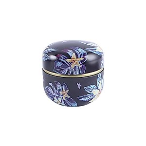 Japanese-Style Tea Cans Candy Snacks Tea Containers, Tinplate Empty Tins Cookie Gift Tins Sealed Storage Canister, Food Storage Small Round Cans (#1)