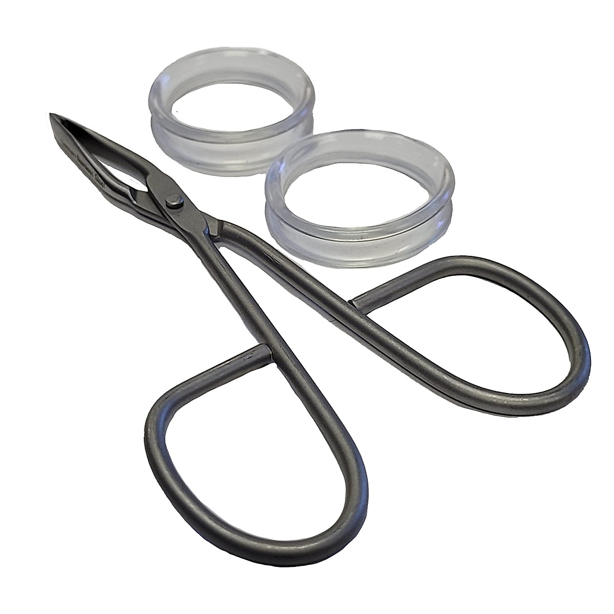 Professional Scissor Handle Tweezers (Matte Finish, Straight Flat Tip (Big Finger Hole))