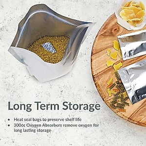 100 MYbag Mylar Bags for Food Storage With Oxygen Absorbers 5 Mil Thick 300cc Labels, 4"x6" Resealable Mylar Bag for Candy, Packaging ,Long Term Storage ,Variety Pack of 10"x14", 6"x9"