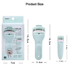 Eyelash Curler Professional Lash Curler Tool with 4 Extra Silicone Replacement Pads Portable Plastic Eye Lash Curler in Beauty & Personal Care Eyelash Curlers Green