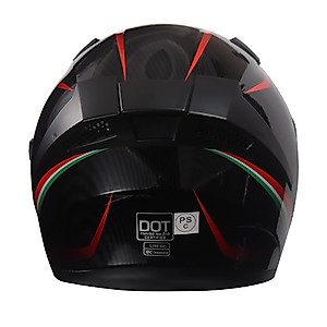 KYPARA Full Face Motorcycle Helmet with Internal Tinted Visor & DOT Approved for Moped ATV Cruiser Scooter (Bright Red, X-Large)
