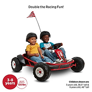 Radio Flyer Ultimate 24 Volt Electric Go-Kart for Kids Ages 3-8, 2-Seater, Red