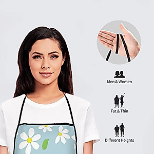 Cute Daisies On A Blue Sky Aprons For Women Men Waterproof Bib Apron Chef Aprons For Kitchen Cooking Baking Bbq Gardening