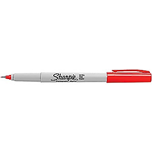 Sharpie Ultra Fine Point Permanent Markers, 12 Red Markers(37002) Color: Red Office Supply Product