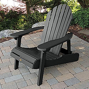 Highwood AD-CHL1-BKE Hamilton Made in the USA Adirondack Chair, Adult Size, Black