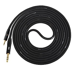 LyxPro 3.5mm (1/8” Mini-Stereo) TRS to ¼” TRS Balanced Cable 10 feet Male to Male, Crystal Clear, Noiseless, Flexible