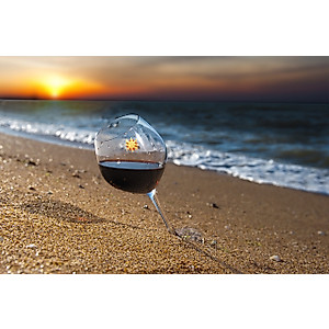 Beach Nautical Wine Glass Charms or Magnetic Markers for Making Your Drink Unique – Set of 12 Summer Glass Identifiers
