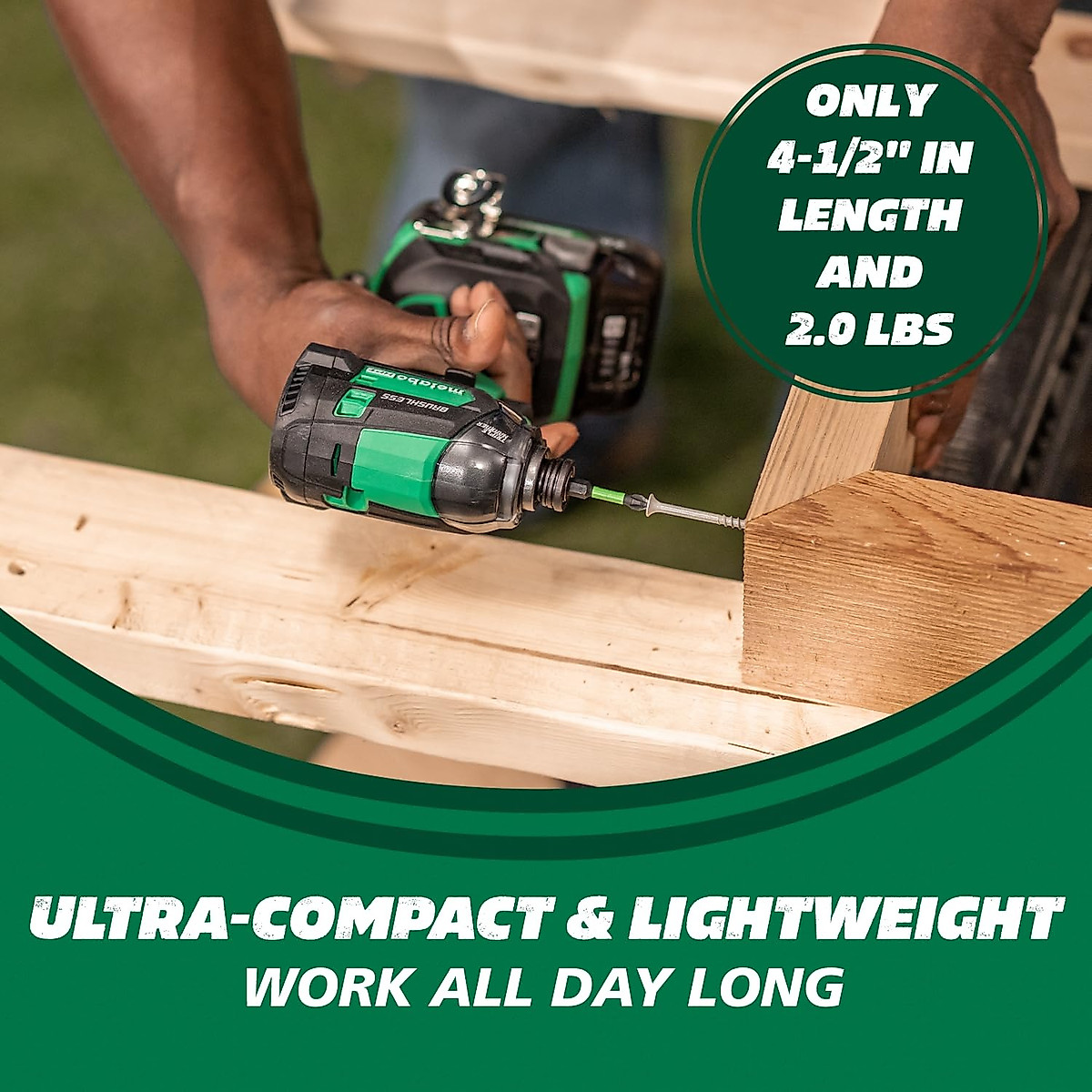 Metabo HPT 18V MultiVolt™ Cordless Triple Hammer BOLT Impact Driver Set, Power Impact Driver Kit with Case, 2 Lithium-Ion Batteries and Charger, 1/4-Inch Chuck, Compact LightWeight Power Tool, WH18DC