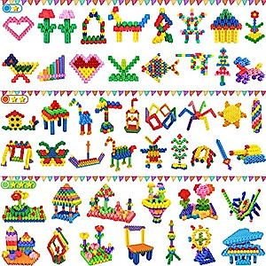 Kids Toys Interlocking Learning Set, STEM Construction Set - Ages 3+ STEM Toys 300 Pcs - 9 Colors