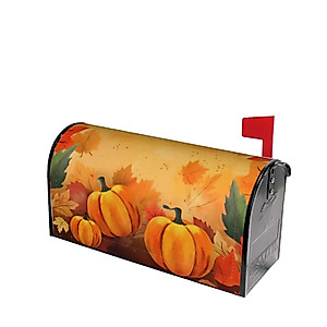 Ouqiuwa Fall Sunflowers Pumpkins Butterfly Maple Leaf Thanksgiving Welcome Magnetic Mailbox Cover, Mailbox Wrap Decorative for Garden Yard Home 21x18 in