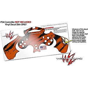 WraptorSkinz Vinyl Decal Skin compatible with Sony PS4 Controller PlayStation 4 Original Slim and Pro Tie Dye Bengal Side Stripes (CONTROLLER NOT INCLUDED)