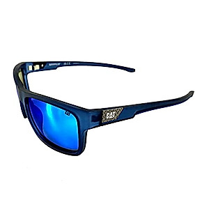 Caterpillar Men's Coder Polarized Sunglasses Square, Matte Navy Crystal, 60 mm